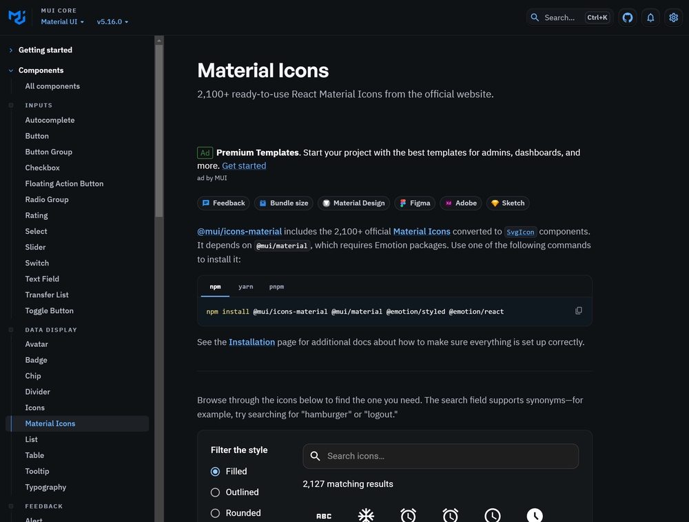 Material Icons & 10+ Icon Sites & Services Sites Like Mui.com/material ...