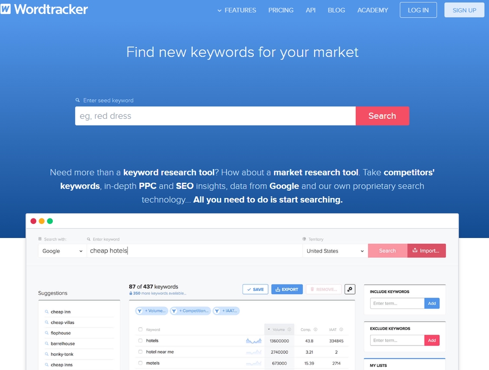 Wordtracker & 25+ Keyword Research Tools Sites Like Wordtracker.com