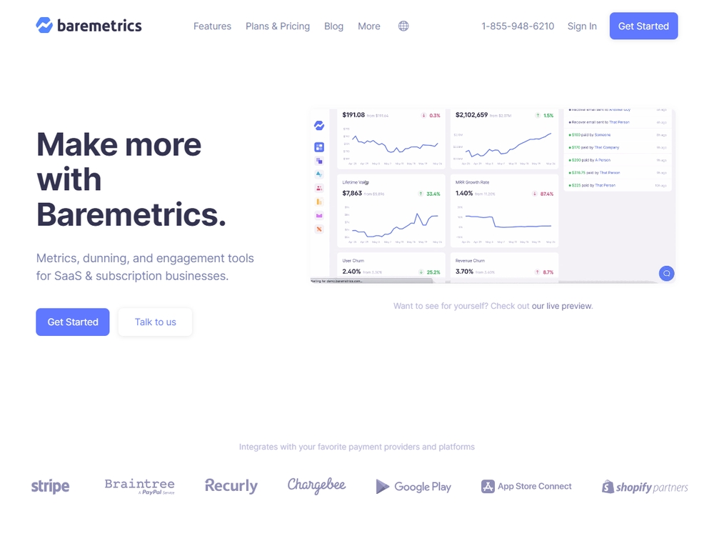BareMetrics & 28+ Website Analytics Tools Sites Like Baremetrics.com