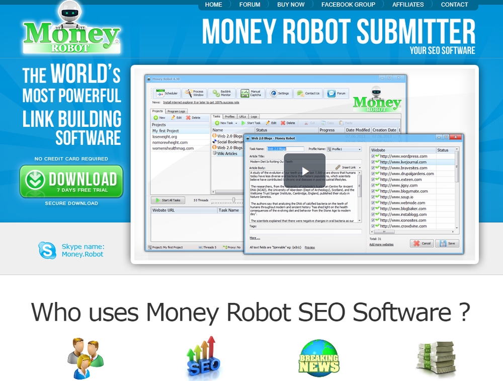 Money Robot & 11+ Link Buillding Tools Sites Like Moneyrobot.com