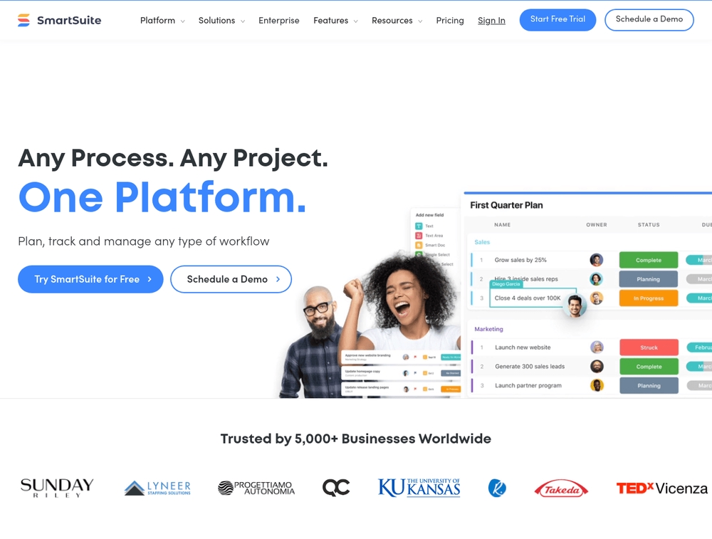 SmartSuite & 27+ Collaboration Team Tools Sites Like Smartsuite.com